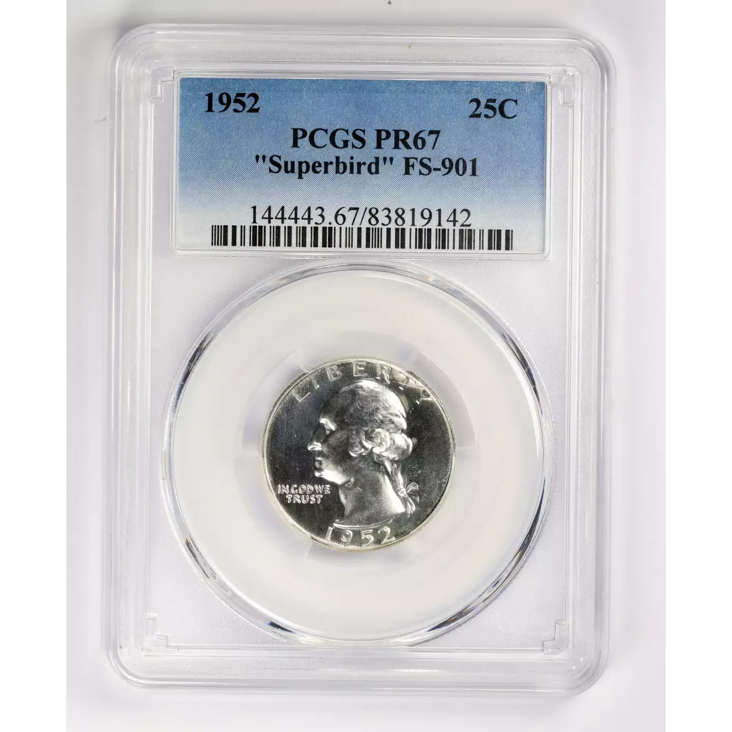 1952 Quarter Dollars Silver Coinage PCGS PR-67 FS-901 "Superbird" - Hyatt Coins
