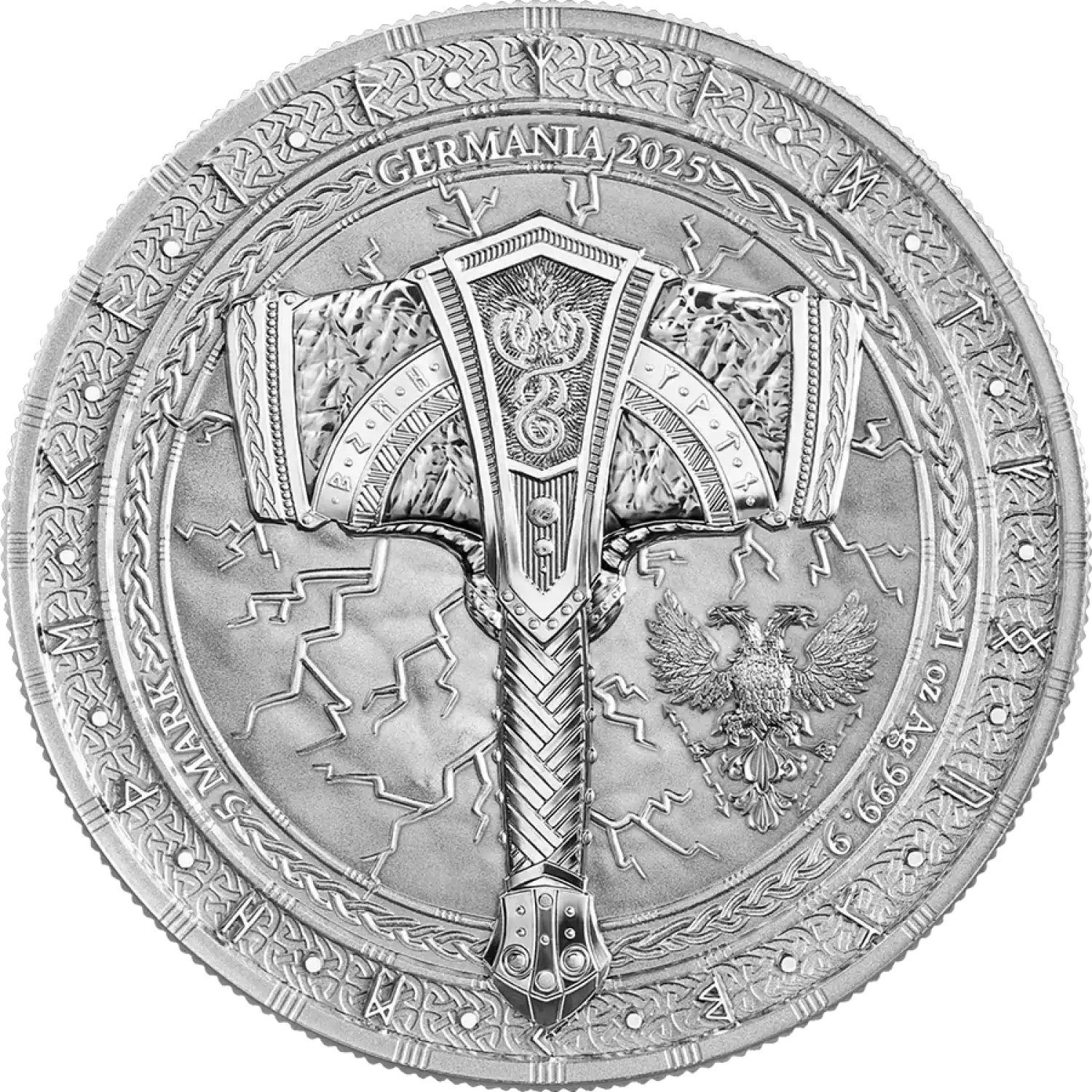 2025 1 oz Artefacts: Mjölnir Silver Coin - Hyatt Coins